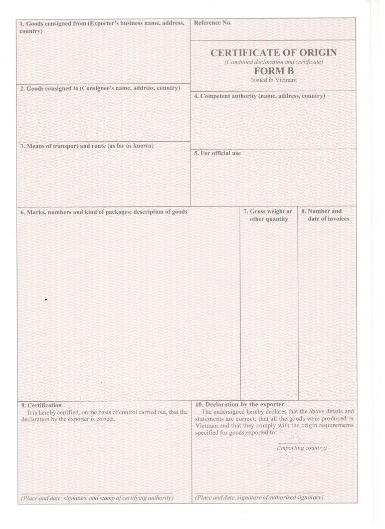 Quy trình xin CO form B tại VCCI - Cổng thông tin và tư vấn xuất nhập khẩu